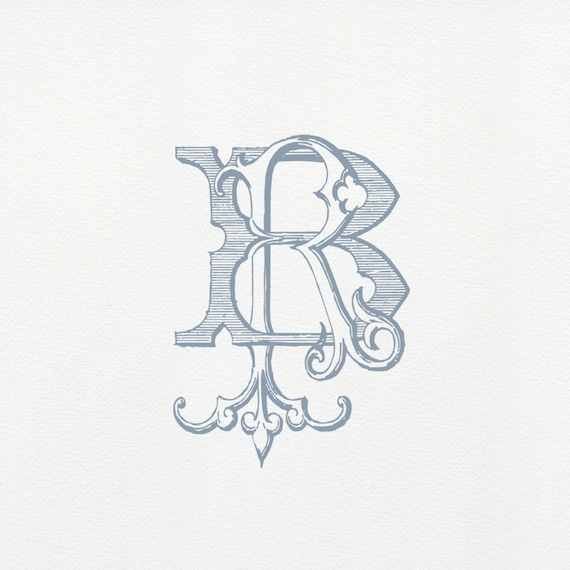 BR Vintage Wedding Monogram RB Classic Monogram Vintage | Etsy