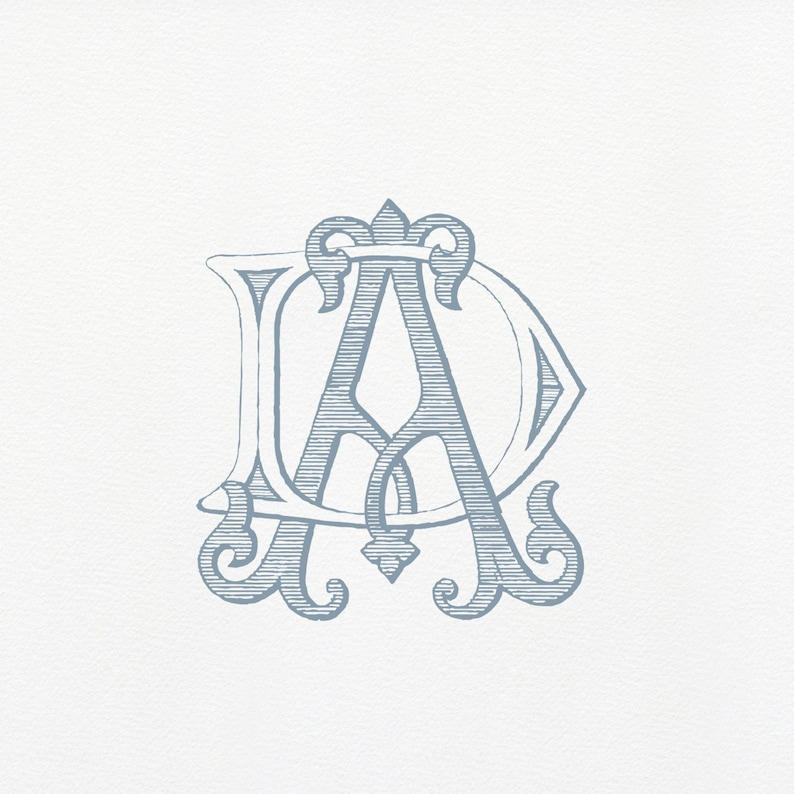 AD Vintage Monogram DA Duogram - Etsy