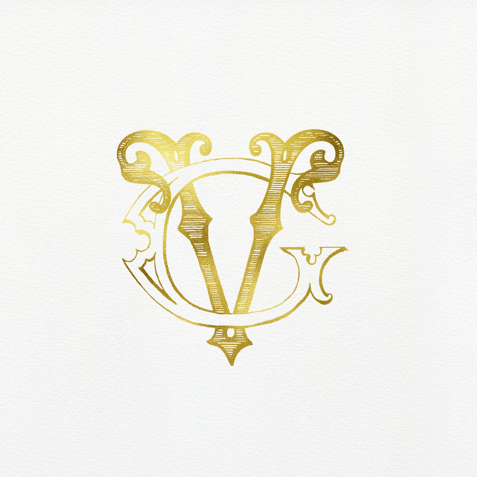 GV Vintage Monogram VG Duogram GV Classic Wedding Monogram - Etsy