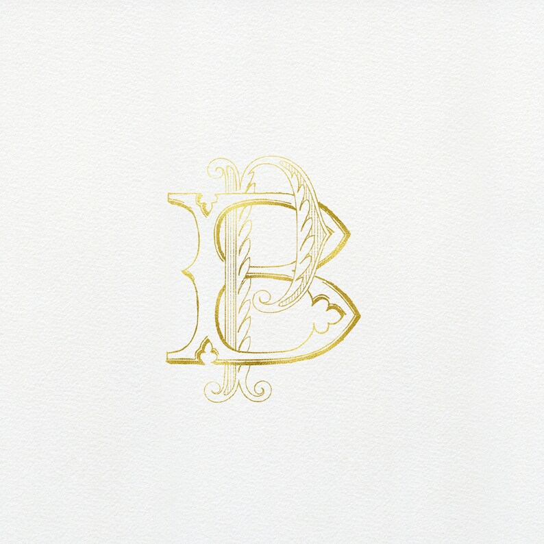 BP Vintage Wedding Monogram PB Classic Monogram Vintage - Etsy