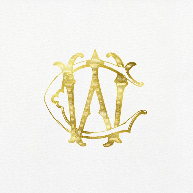 CW Vintage Monogram WC Duogram CW Classic Wedding Monogram - Etsy