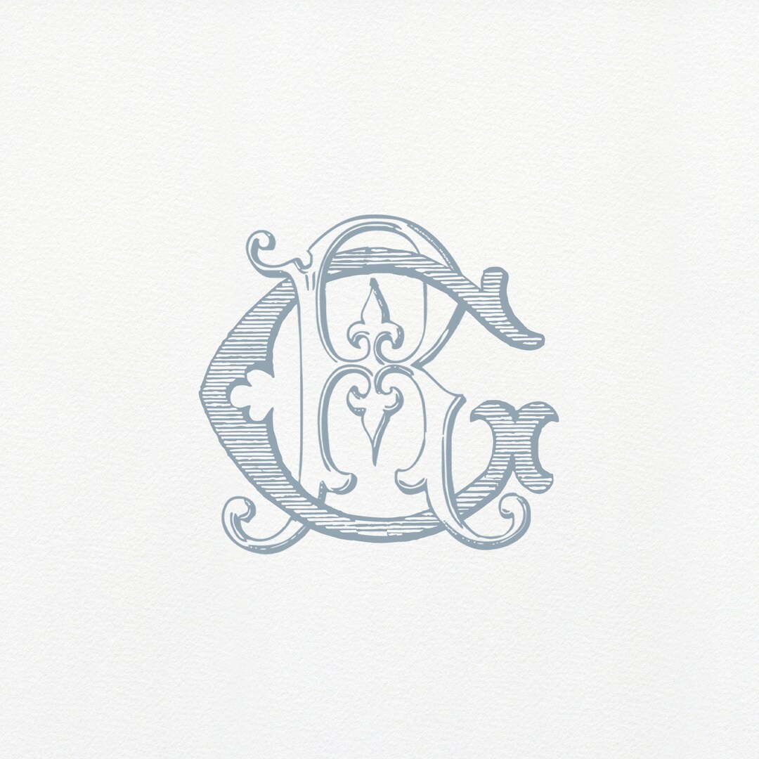 Vintage GR/RG Interlocked Monogram: Classic Wedding Duogram (digital ...