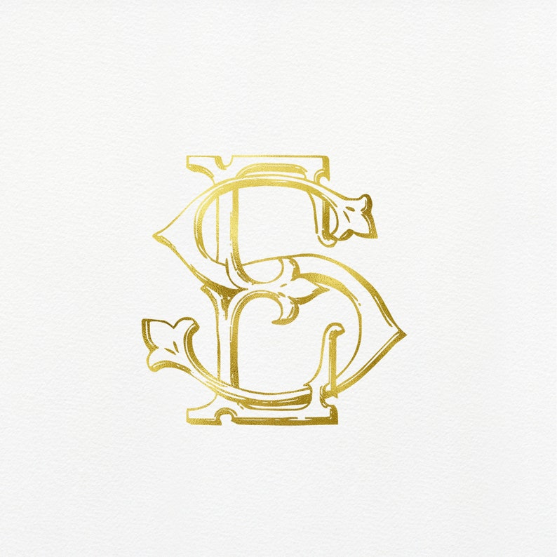 ES Vintage Monogram SE Duogram ES Classic Wedding Monogram - Etsy