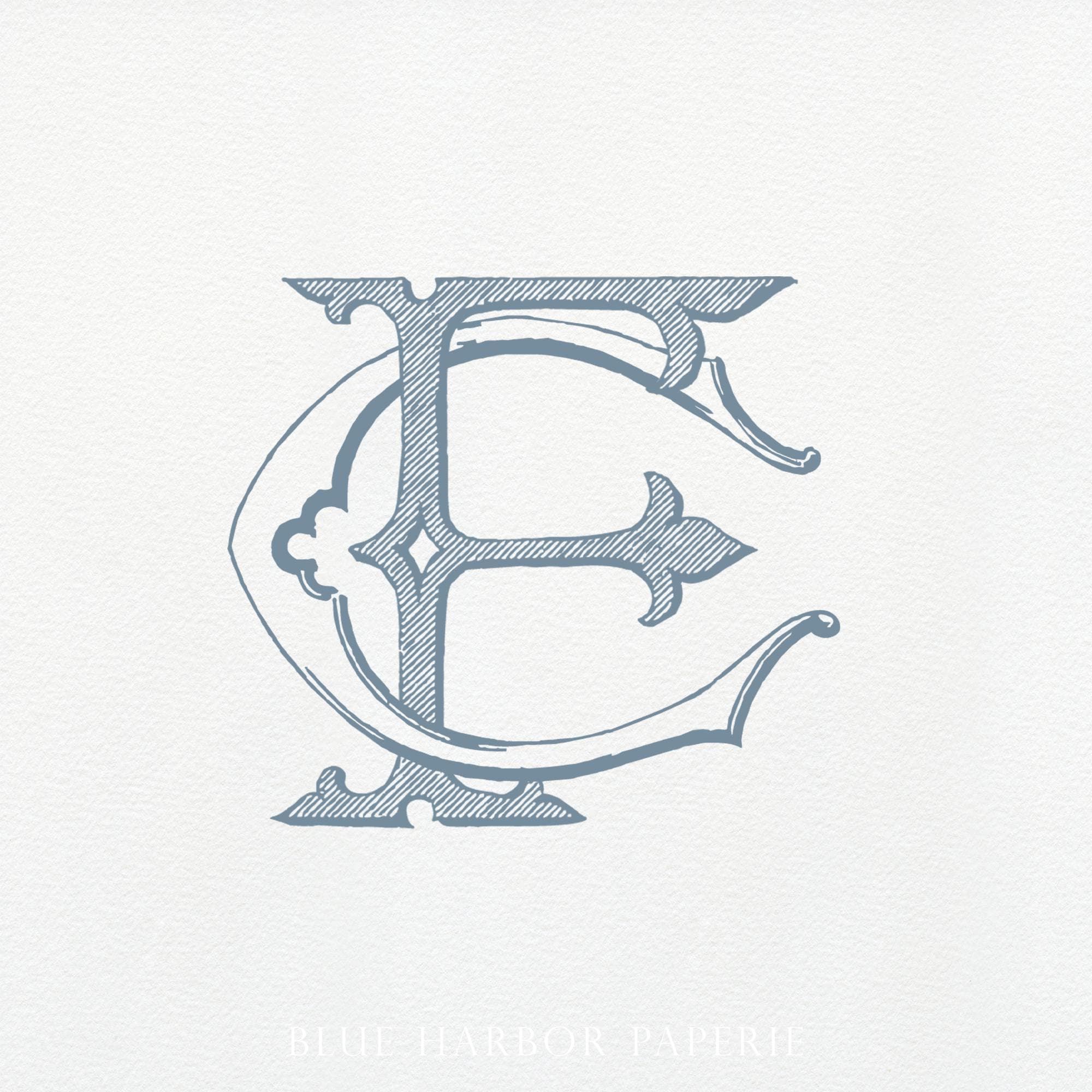 Vintage CF Monogram: Interlocking Wedding Initial (digital Download) - Etsy