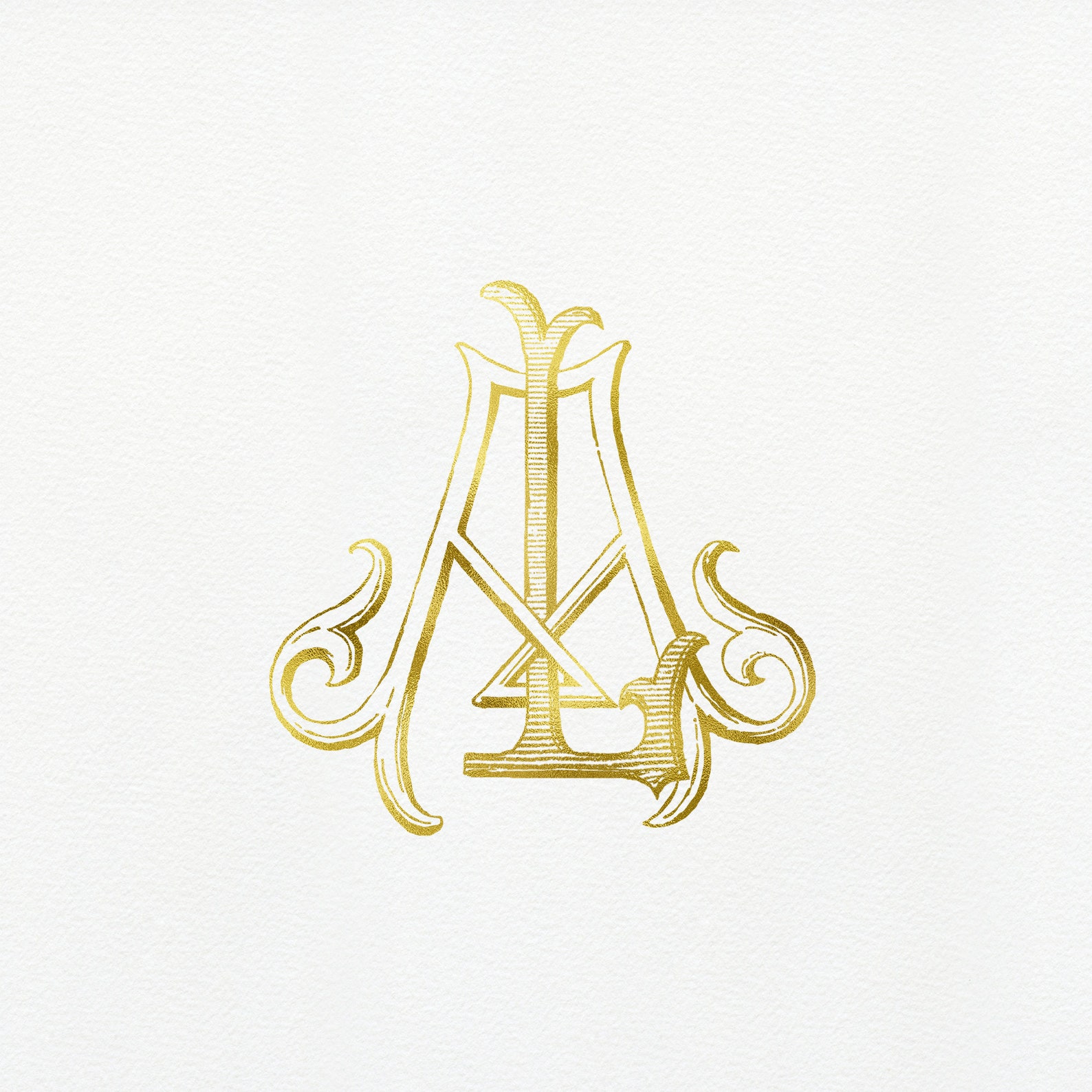 Vintage AL/LA Interlocked Monogram: Classic Wedding Duogram (digital ...