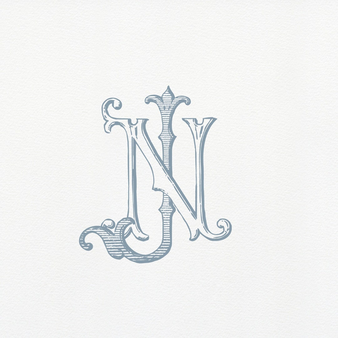 JN Vintage Monogram · NJ Duogram · JN Classic Wedding Monogram ...