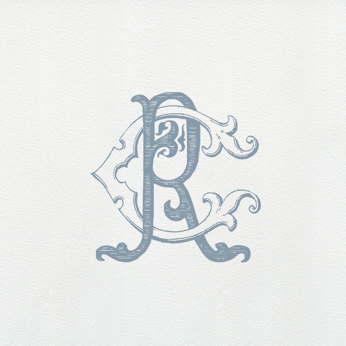 Vintage CR/RC Interlocked Monogram: Classic Wedding Duogram (digital ...