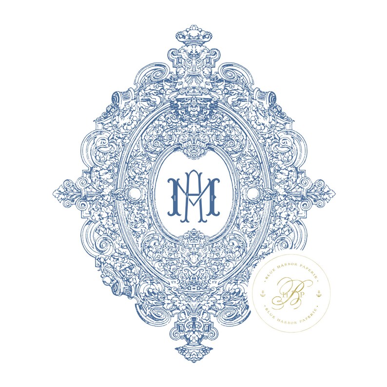 Vintage Monogram Wedding Logo Monogram Logo Interlock | Etsy