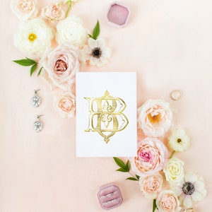 Vintage BB Wedding Monogram: Classic Interlocking Design (digital Files ...