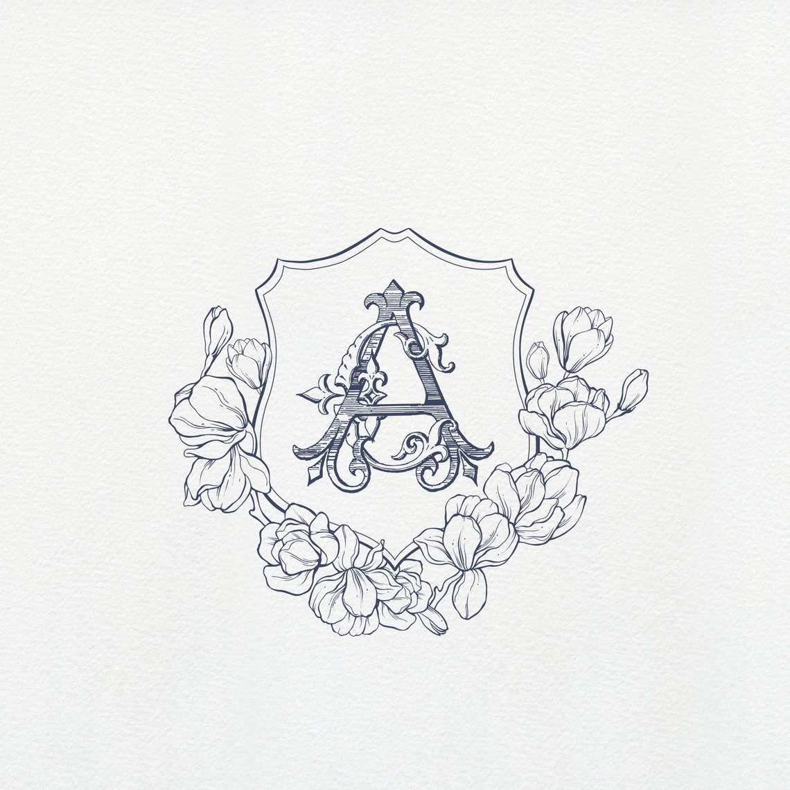Magnolia Monogram Wedding Crest - Etsy