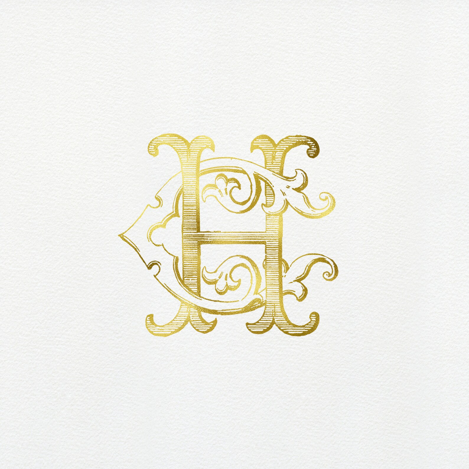 CH Vintage Wedding Monogram HC Classic Monogram Vintage - Etsy