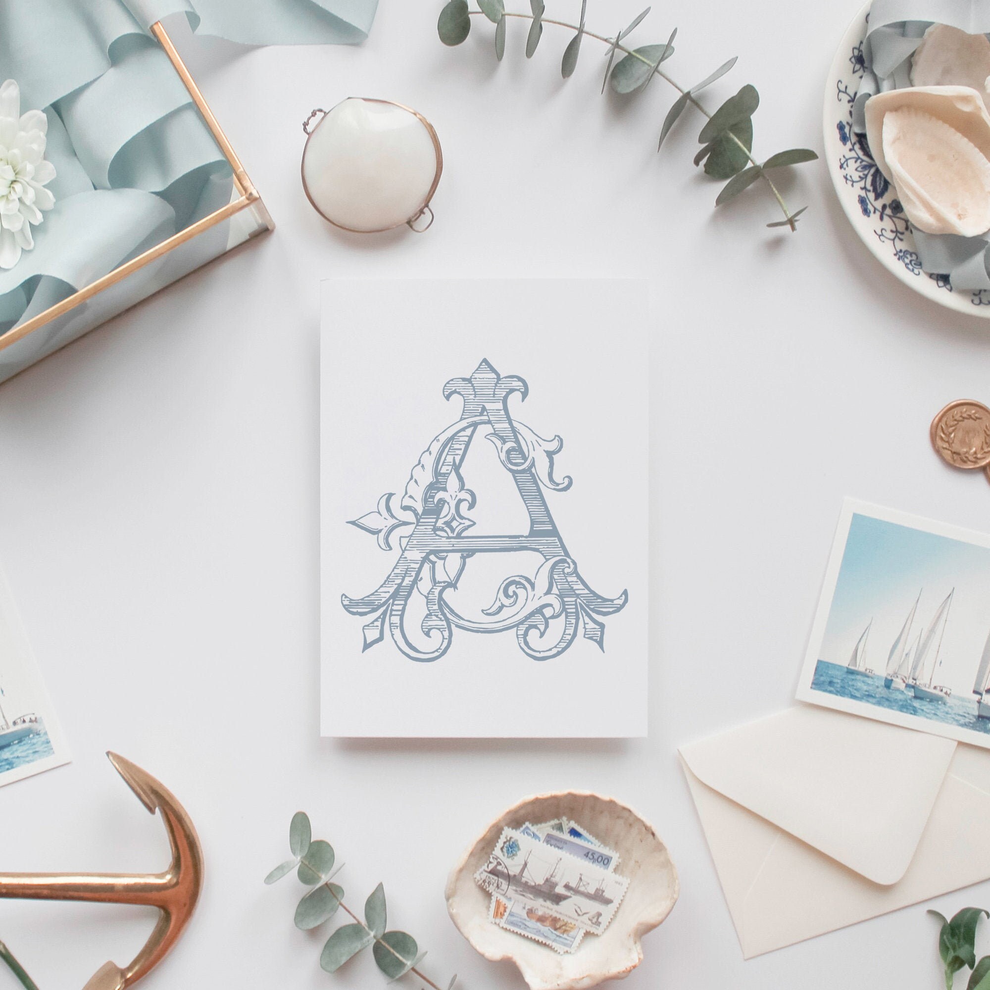 Ac Vintage Wedding Monogram Ca Classic Monogram Vintage Etsy