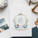 Ocean Wedding Watercolor Crest Monogram Whale Crest Hydrangea Sea ...