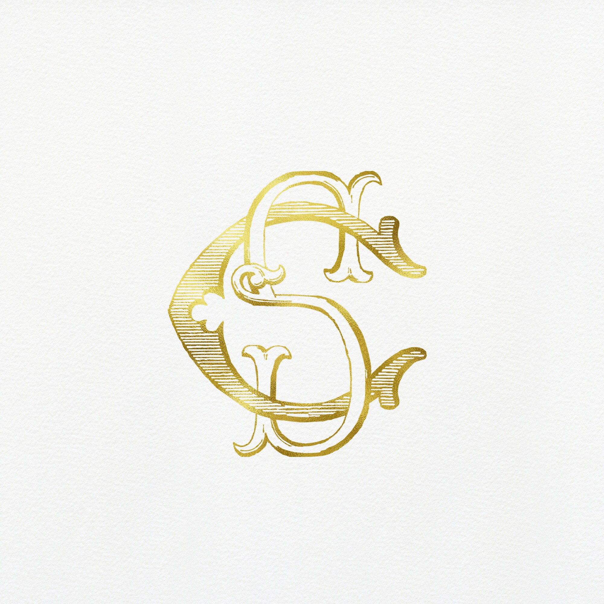 Vintage CS/SC Interlocked Monogram: Classic Wedding Duogram (digital ...
