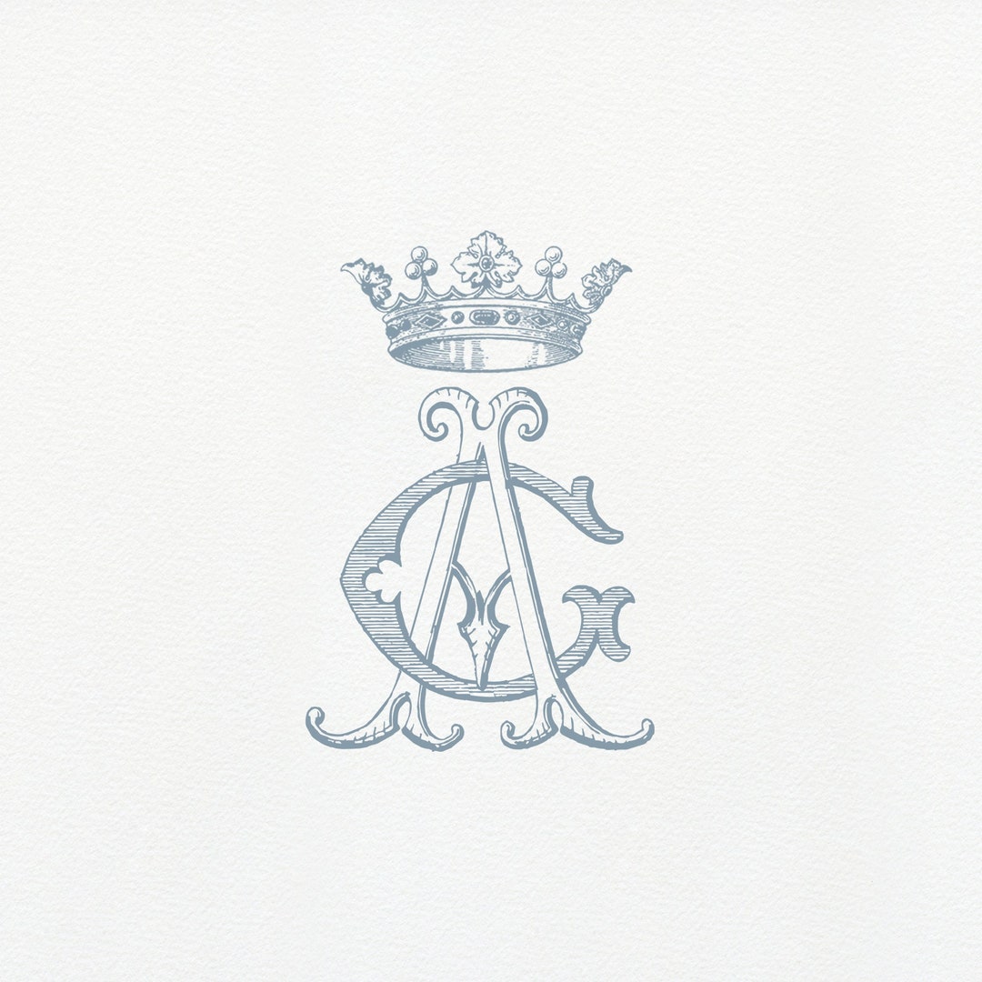 AG Classic Monogram Crown · GA Wedding Monogram · Vintage Monogram ...