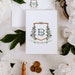 Greenery and Gold Watercolor Monogram Wedding Crest Monogram Crest ...
