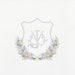 Lilacs Wedding Crest Blue and Lilac Watercolor Monogram - Etsy