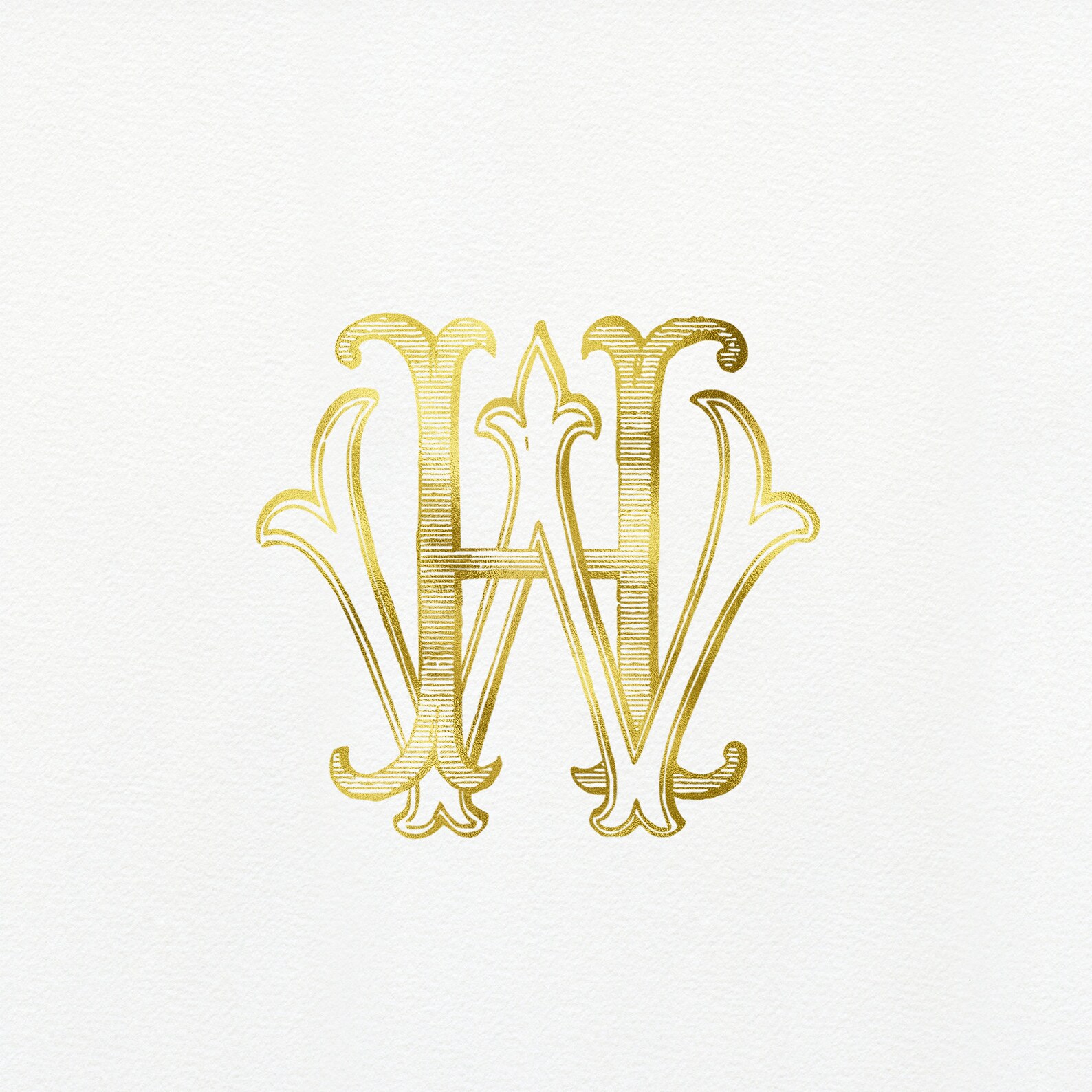 HW Vintage Monogram WH Duogram HW Classic Wedding Monogram Interlocking ...