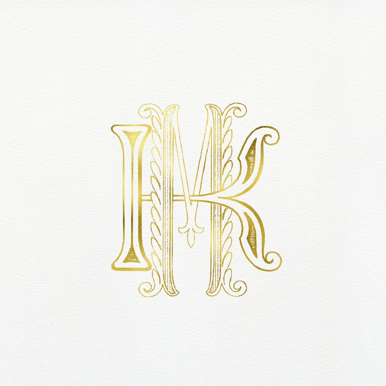 Vintage KM Monogram: Classic Wedding Duogram (digital Files) - Etsy