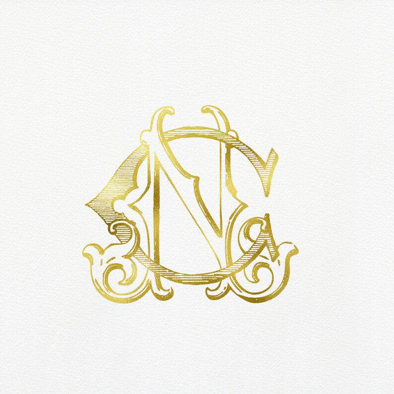 CN Vintage Monogram NC Duogram CN Antique Classic Wedding - Etsy
