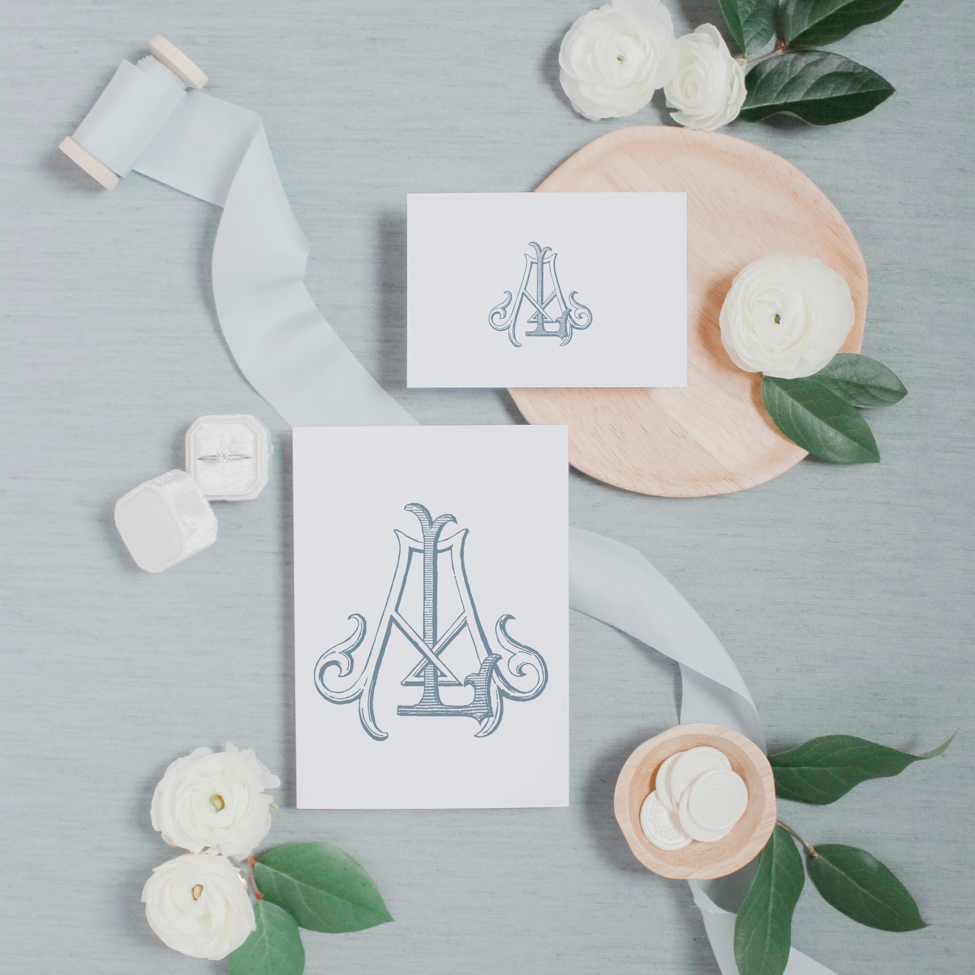Vintage AL/LA Interlocked Monogram: Classic Wedding Duogram (digital ...