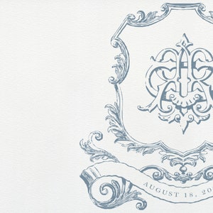 Vintage Ornate Heraldry Monogram Wedding Crest | Interlocking Vintage ...