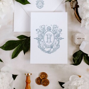 Vintage Oval Crest | Wedding Crest Antique Helmet Knight in Arms With ...