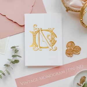 DN ND Monogram · Wedding Monogram · Vintage Monogram · Classic ...
