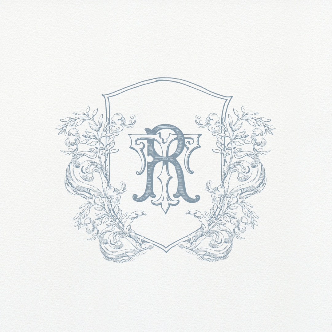 Vintage Monogram Wedding Crest - Etsy