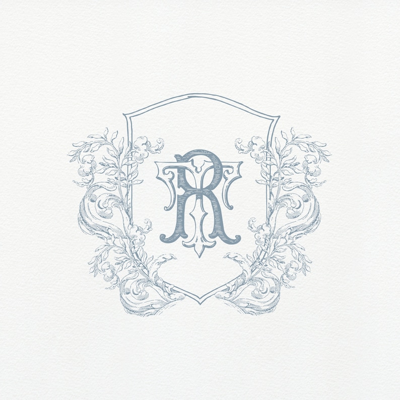 Vintage Monogram Wedding Crest - Etsy