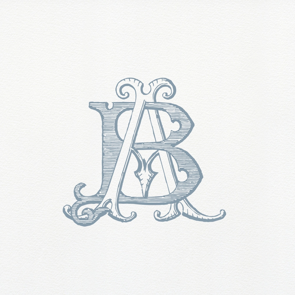 Vintage AB Interlocked Monogram: Classic Wedding Duogram (digital ...