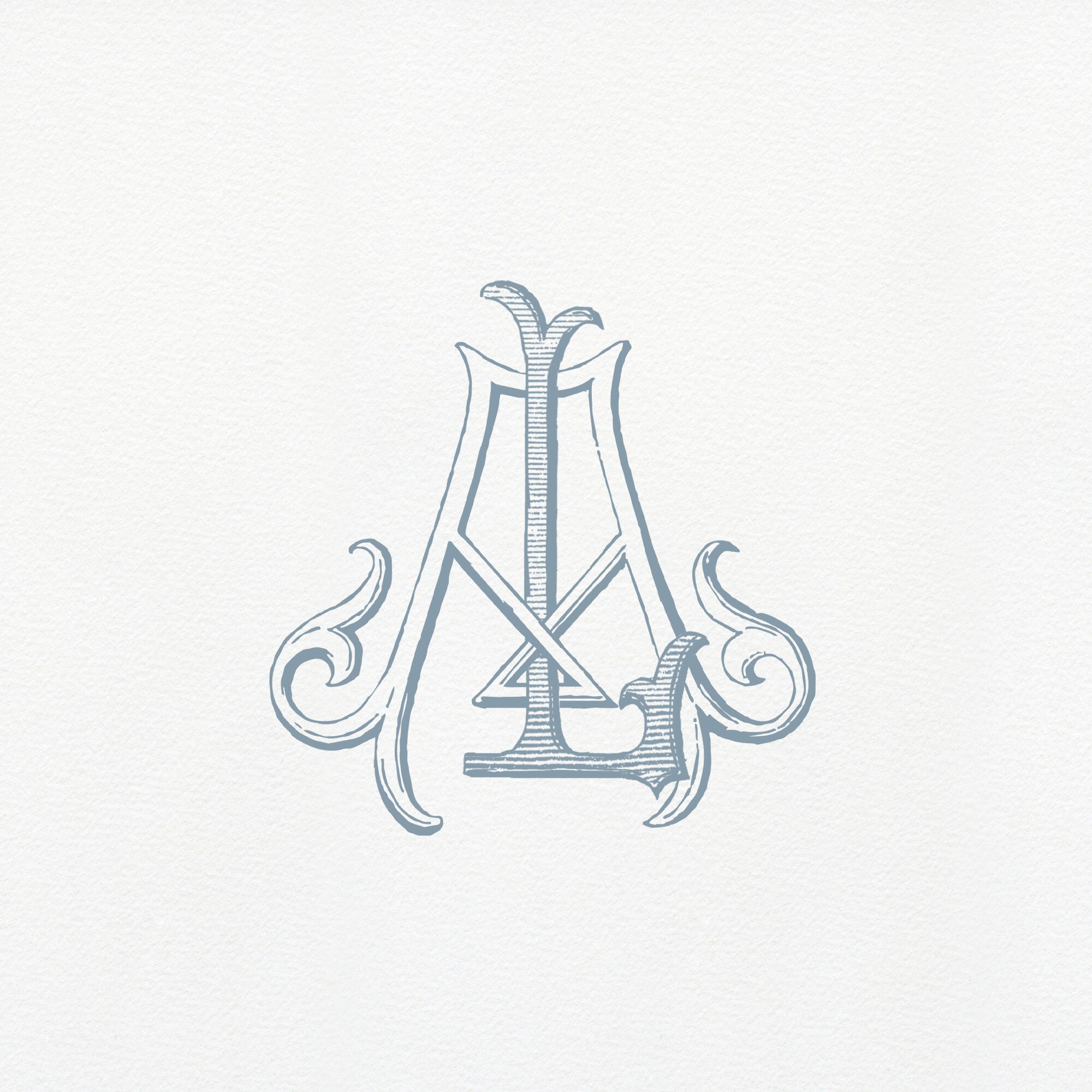 Vintage AL/LA Interlocked Monogram: Classic Wedding Duogram (digital ...