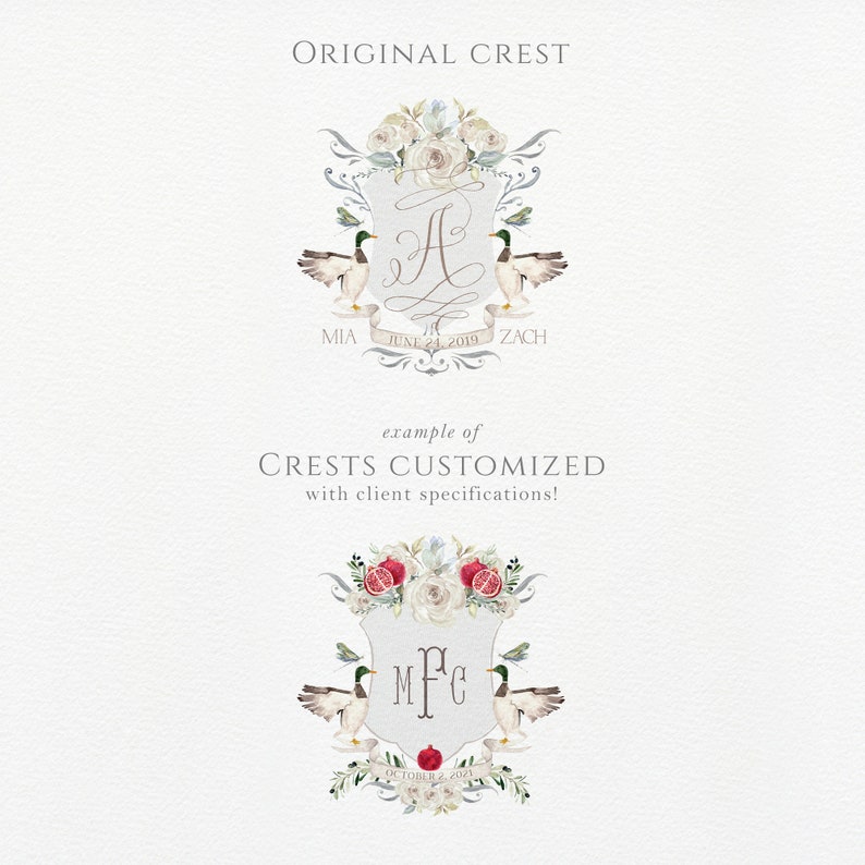 Semi-custom Wedding Crest Design: Floral Monogram (digital Files) - Etsy