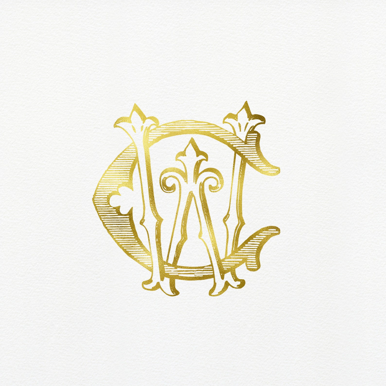 CW Vintage Monogram WC Duogram CW Classic Wedding Monogram - Etsy