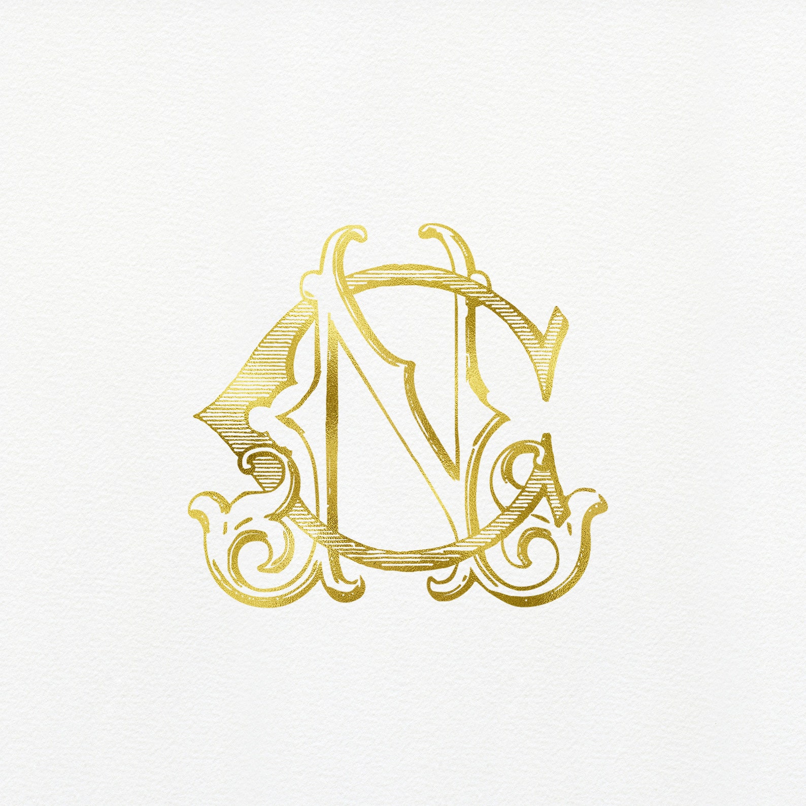 CN Vintage Monogram NC Duogram CN Antique Classic Wedding - Etsy