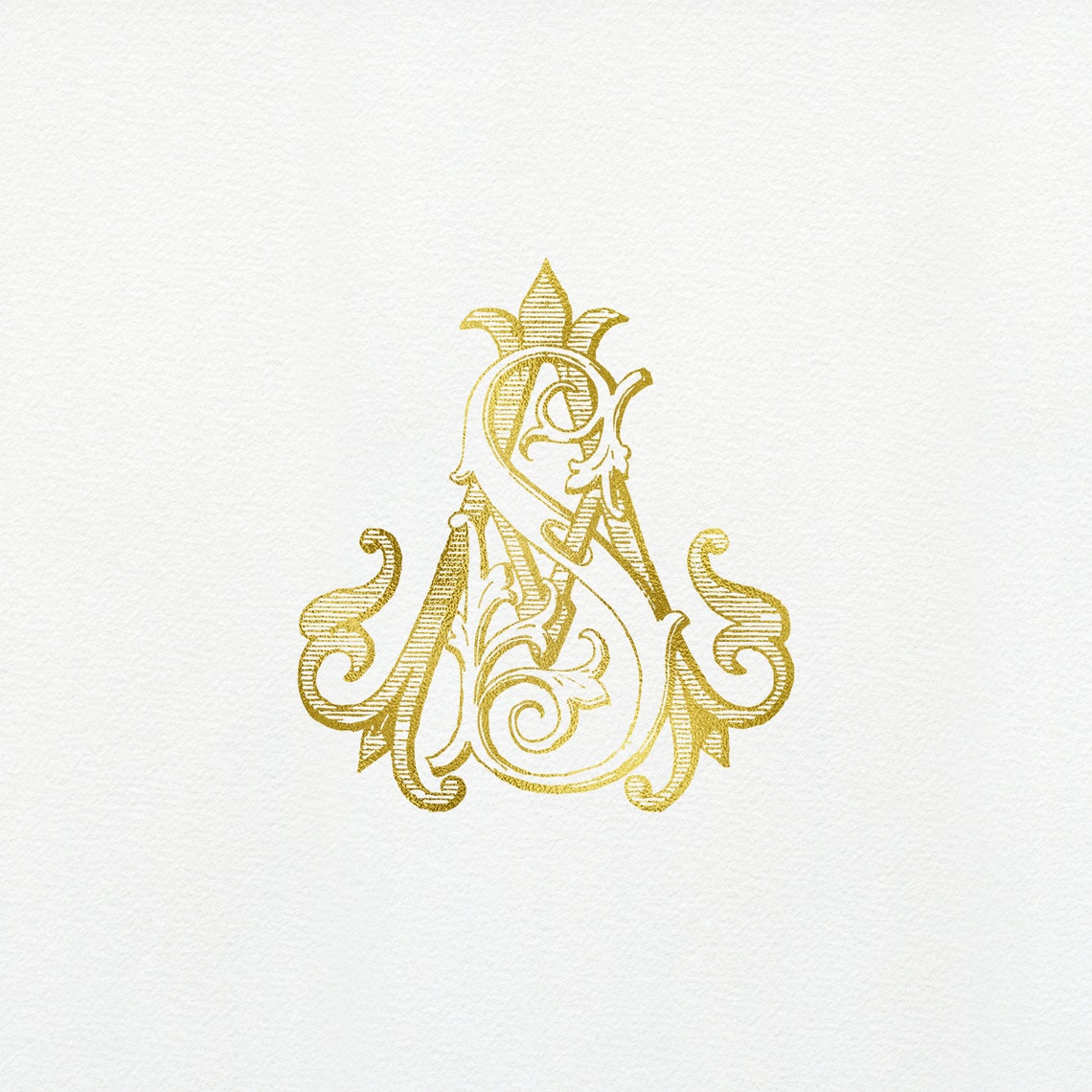 Vintage AS/SA Interlocked Monogram: Classic Wedding Duogram (digital ...