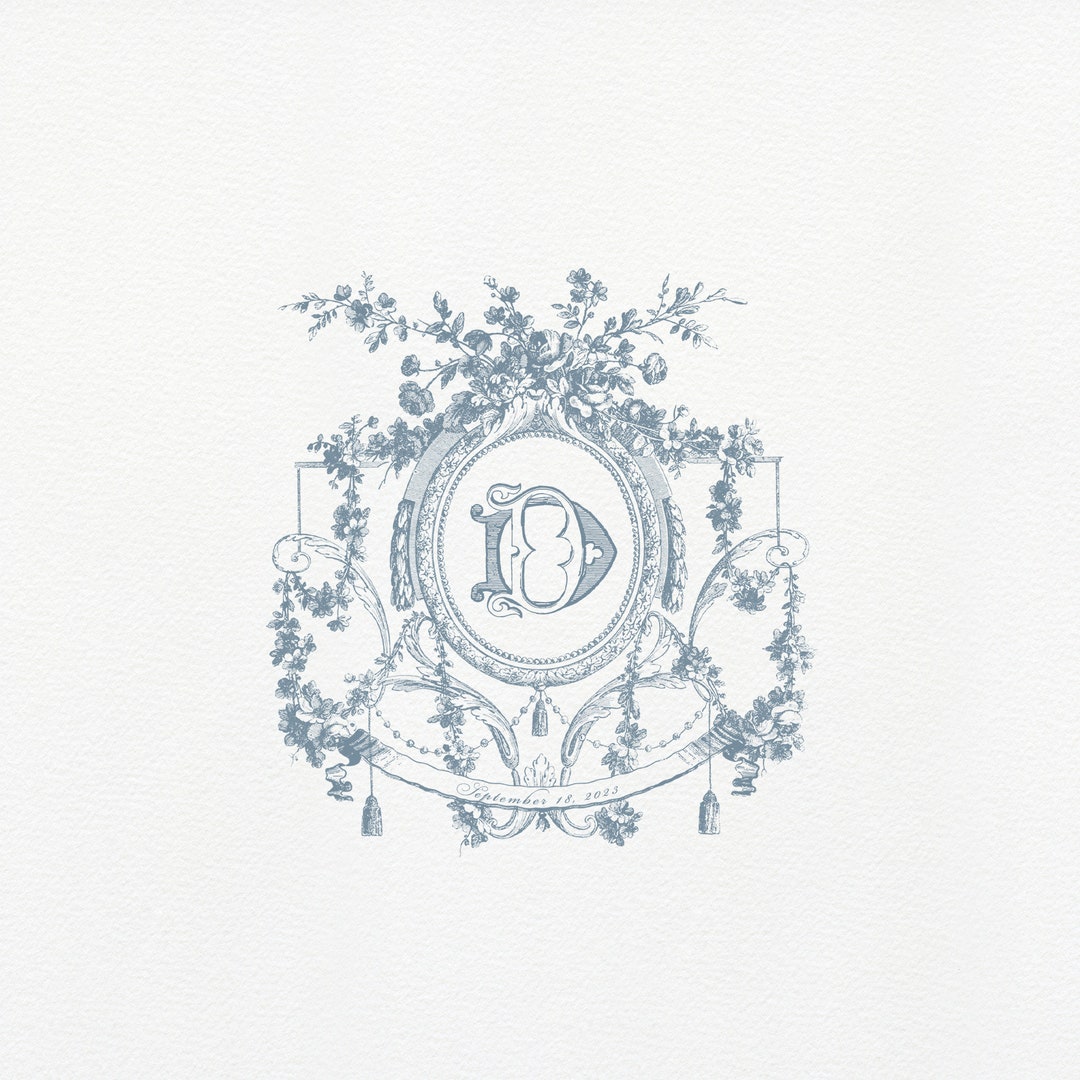 Vintage Victorian Monogram Wedding Crest - Etsy