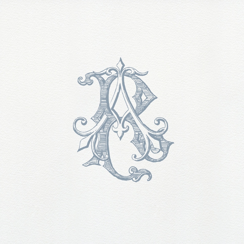 AR Vintage Wedding Monogram RA Classic Monogram Vintage - Etsy