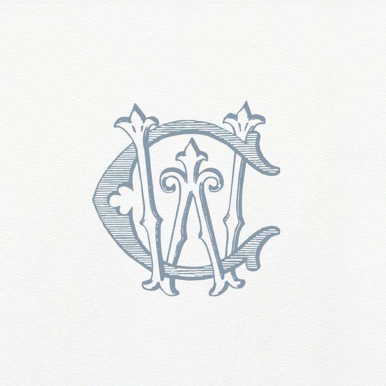 CW Vintage Monogram WC Duogram CW Classic Wedding Monogram - Etsy