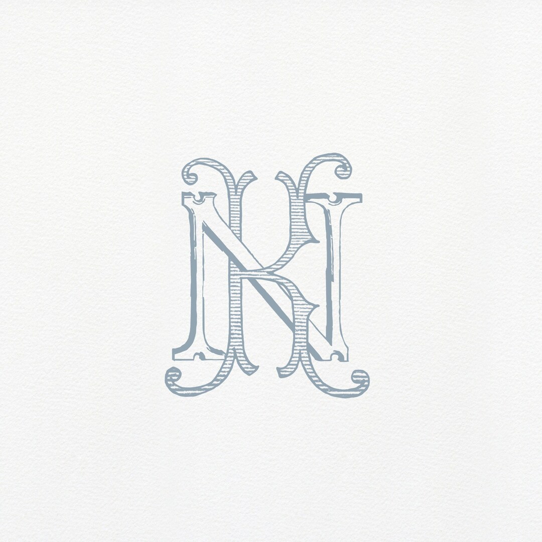 KN Vintage Monogram · NK Duogram · KN Antique Classic Wedding Monogram ...