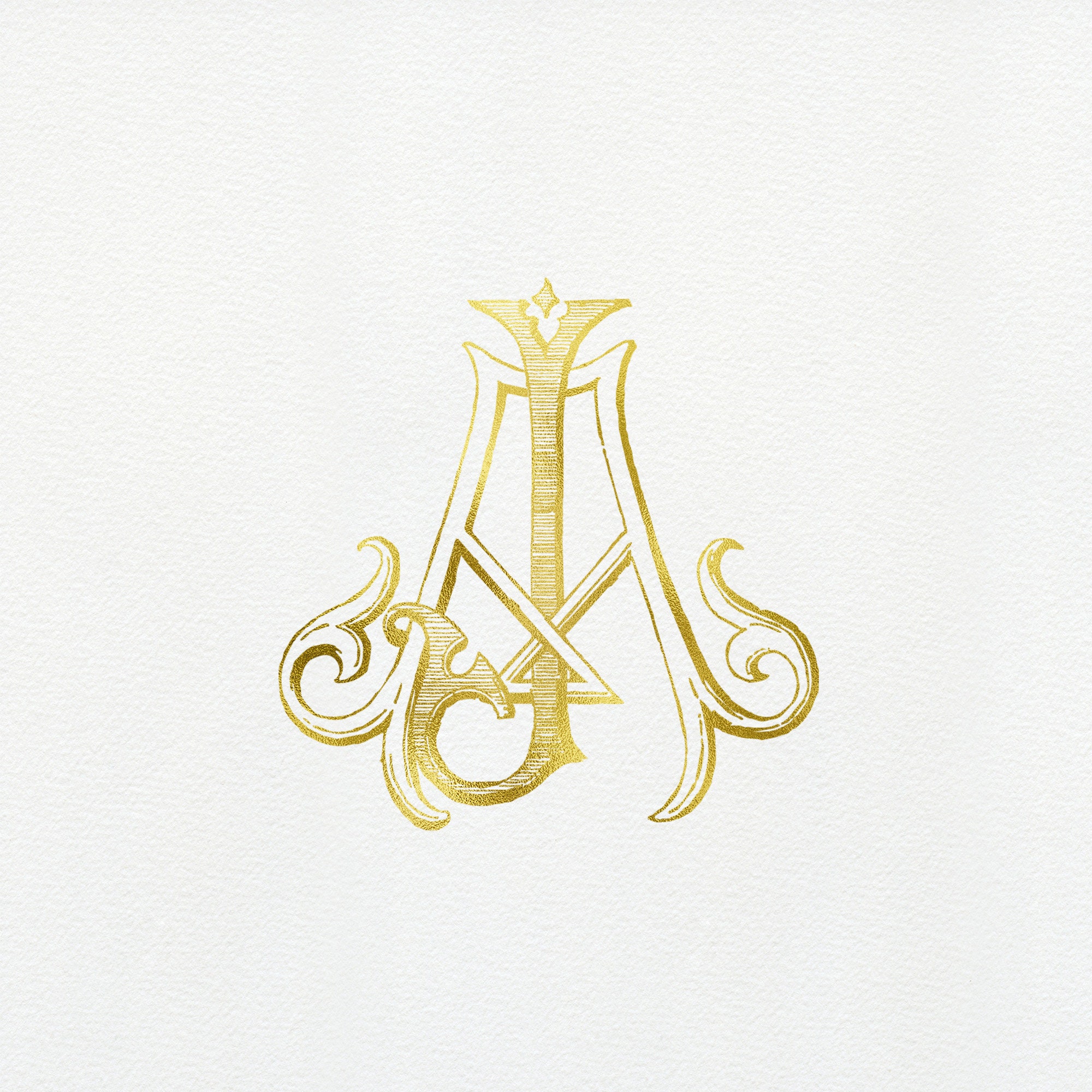 AJ Vintage Wedding Monogram JA Classic Monogram Vintage | Etsy