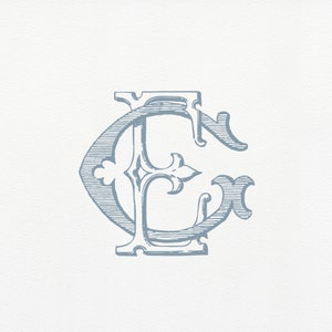 EG Vintage Monogram GE Duogram EG Classic Wedding Monogram Interlocking ...