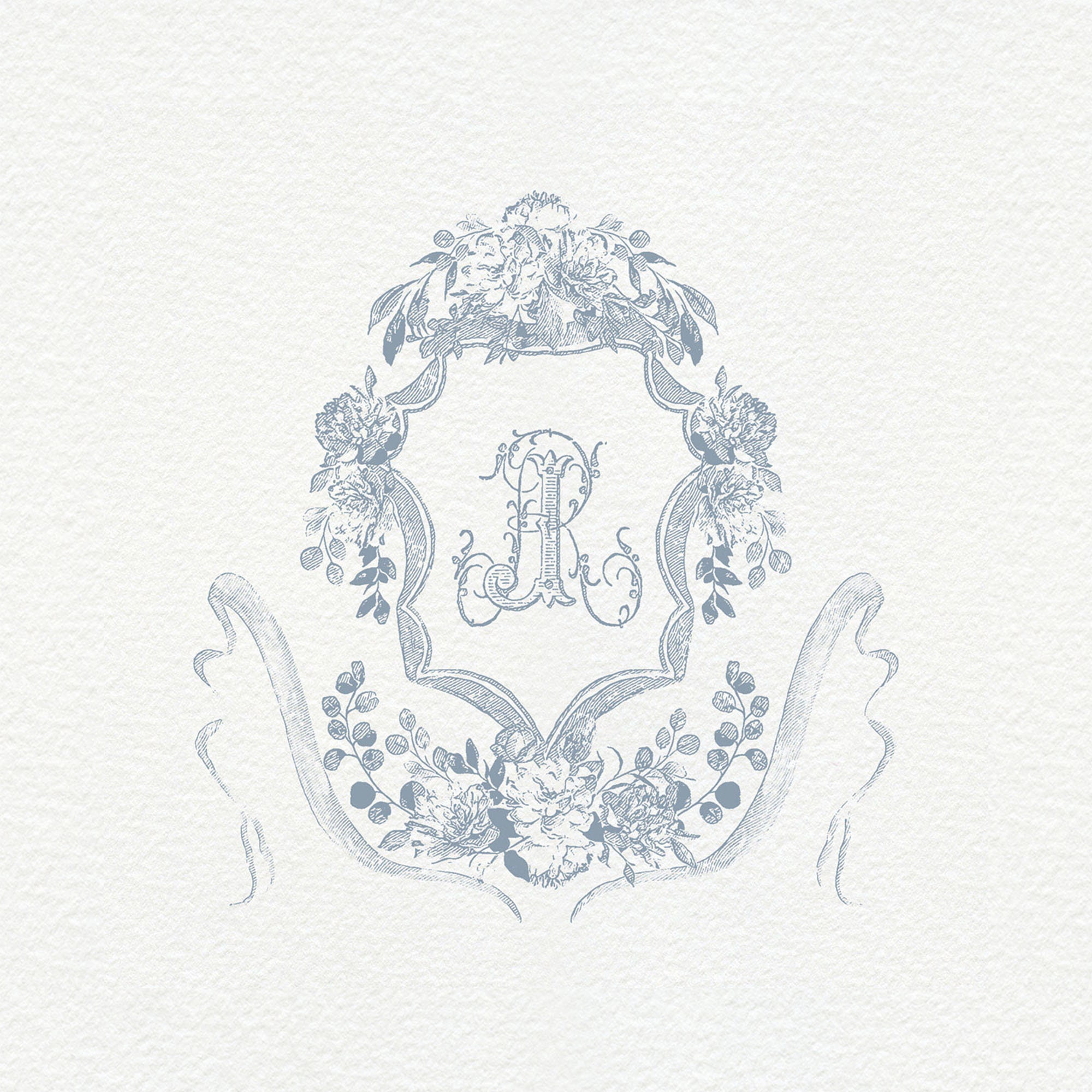 Peonies Crest Vintage Monogram Wedding Crest Monogram Logo - Etsy