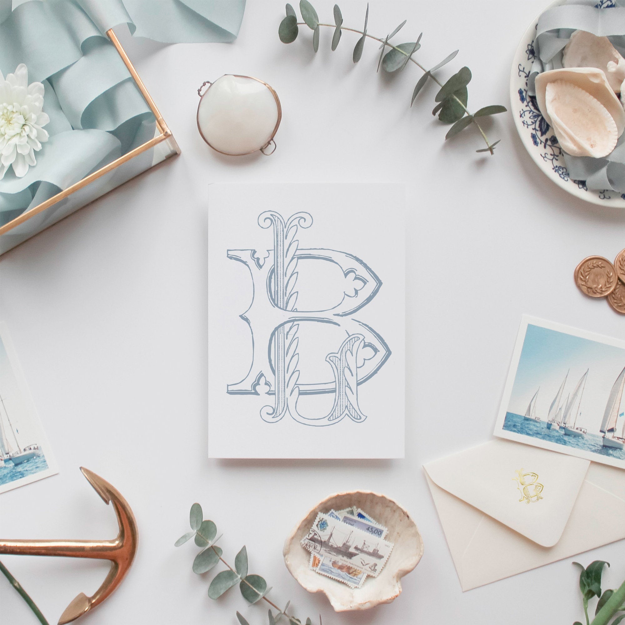 LB Classic Monogram Wedding Monogram Vintage Monogram - Etsy