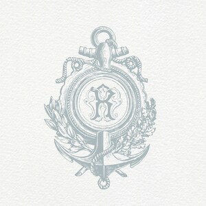 Nautical Vintage Monogram Wedding Logo | Anchor Monogram Logo ...