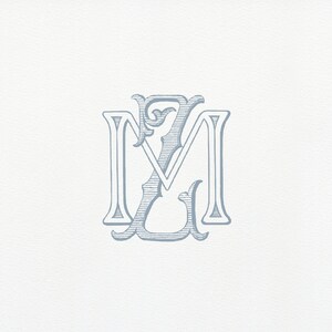 Vintage Interlocking MZ Monogram: Classic Wedding Duogram (digital ...