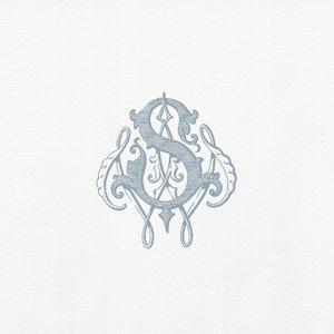 SW Vintage Monogram WS Duogram SW Classic Wedding Monogram Interlocking ...