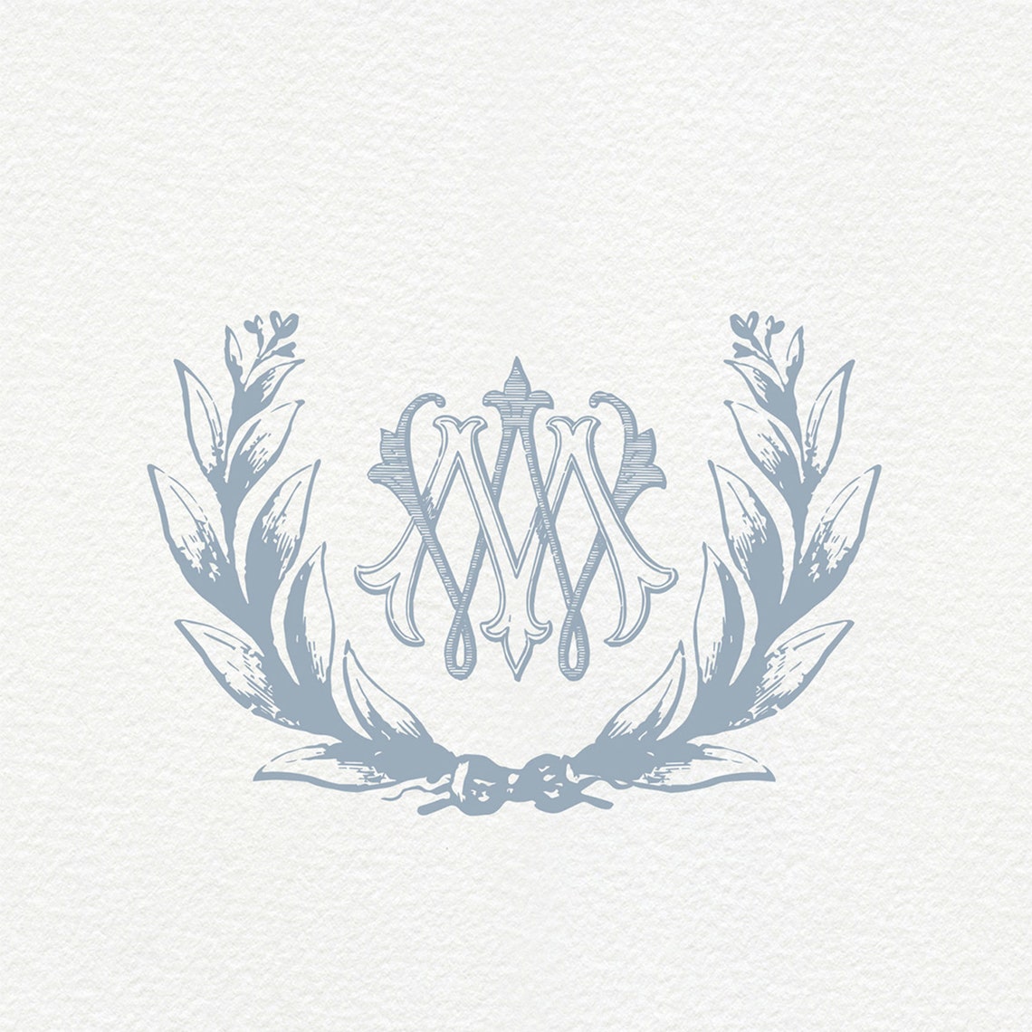 Vintage Monogram Wedding Laurel Monogram Logo Interlock - Etsy