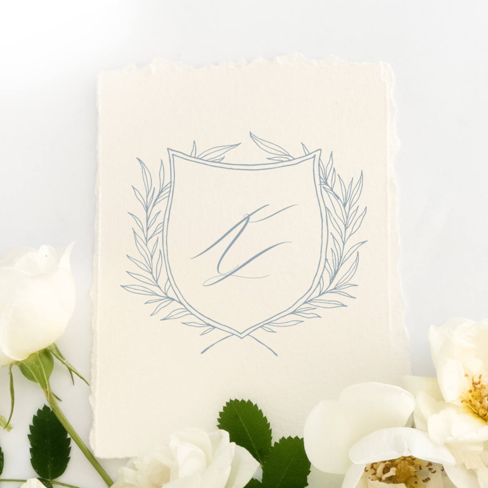 Hand Drawn Monogram Wedding Crest Monogram Logo Sketched - Etsy