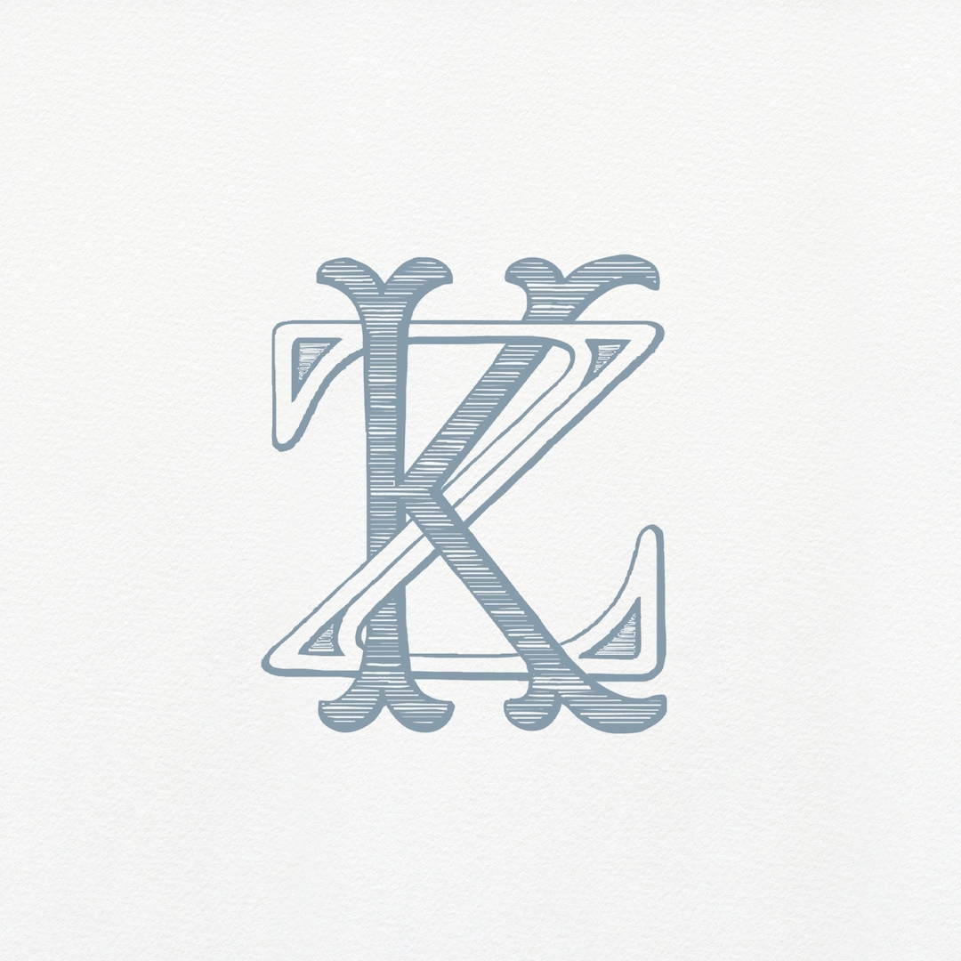 KZ Vintage Monogram · ZK Duogram · KZ Classic Wedding Monogram ...
